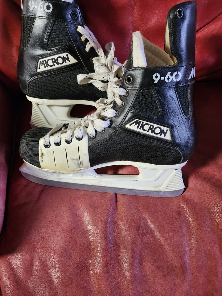 Vintage Micron Mega 9-60 Hockey Skates SR Size 10 Used Canadian | eBay