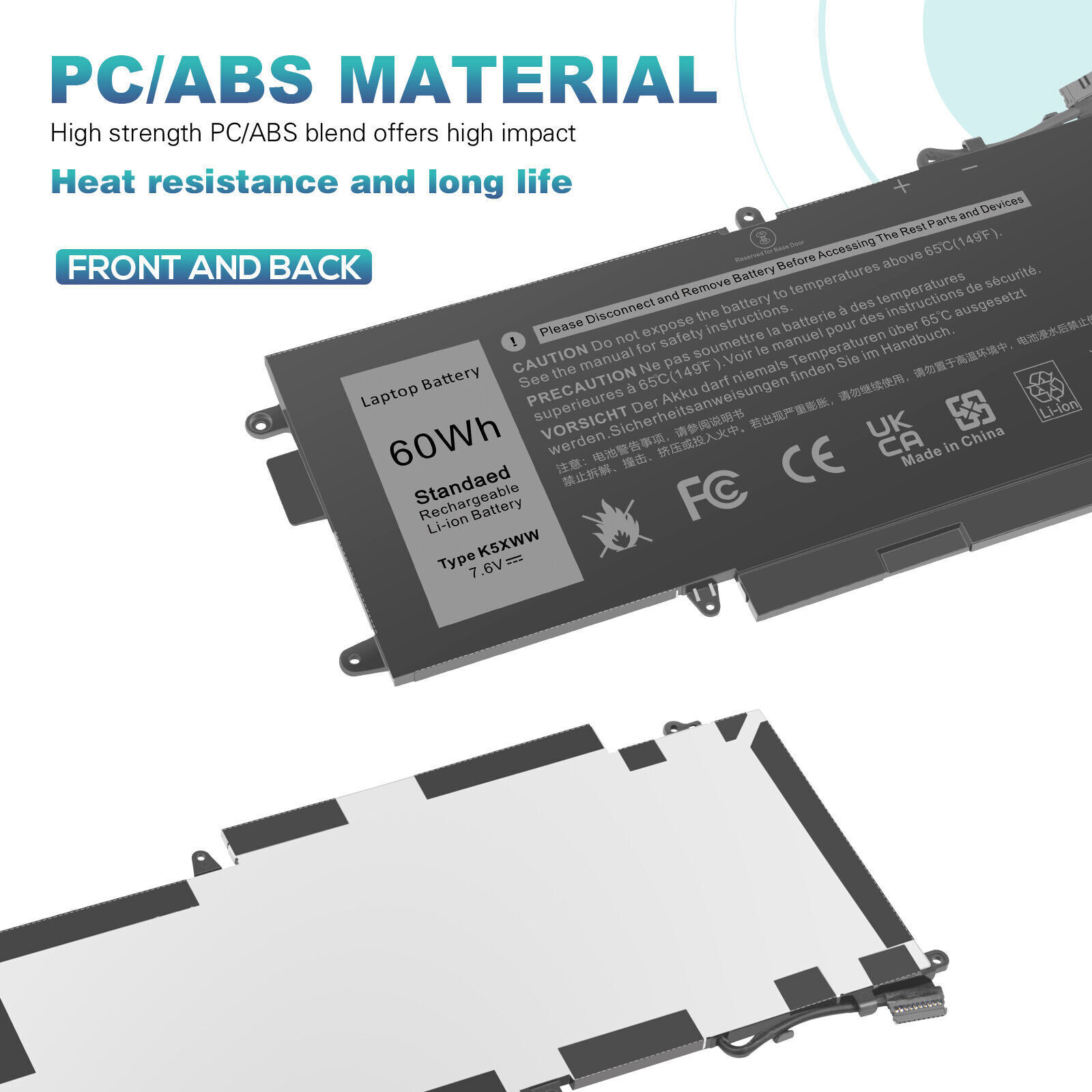 K5XWW Battery for Dell Latitude 7389 7390 2-in-1 P29S002 5000 5289 ...