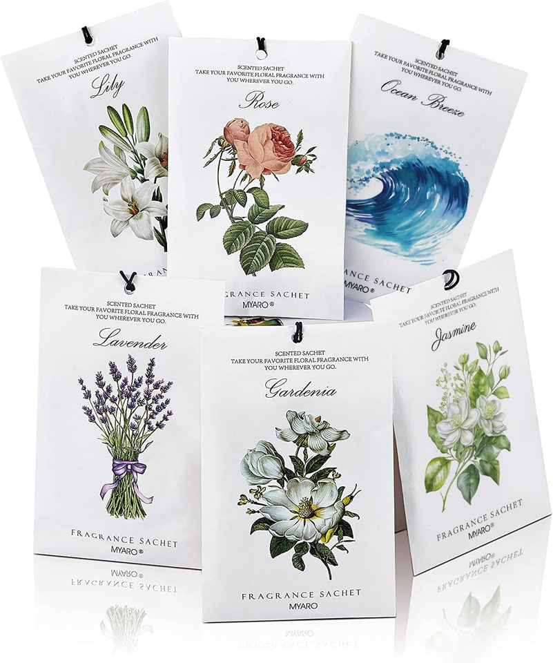 12 Packs Scented Sachets for Drawer and Closet, Long-Lasting Sachets ...
