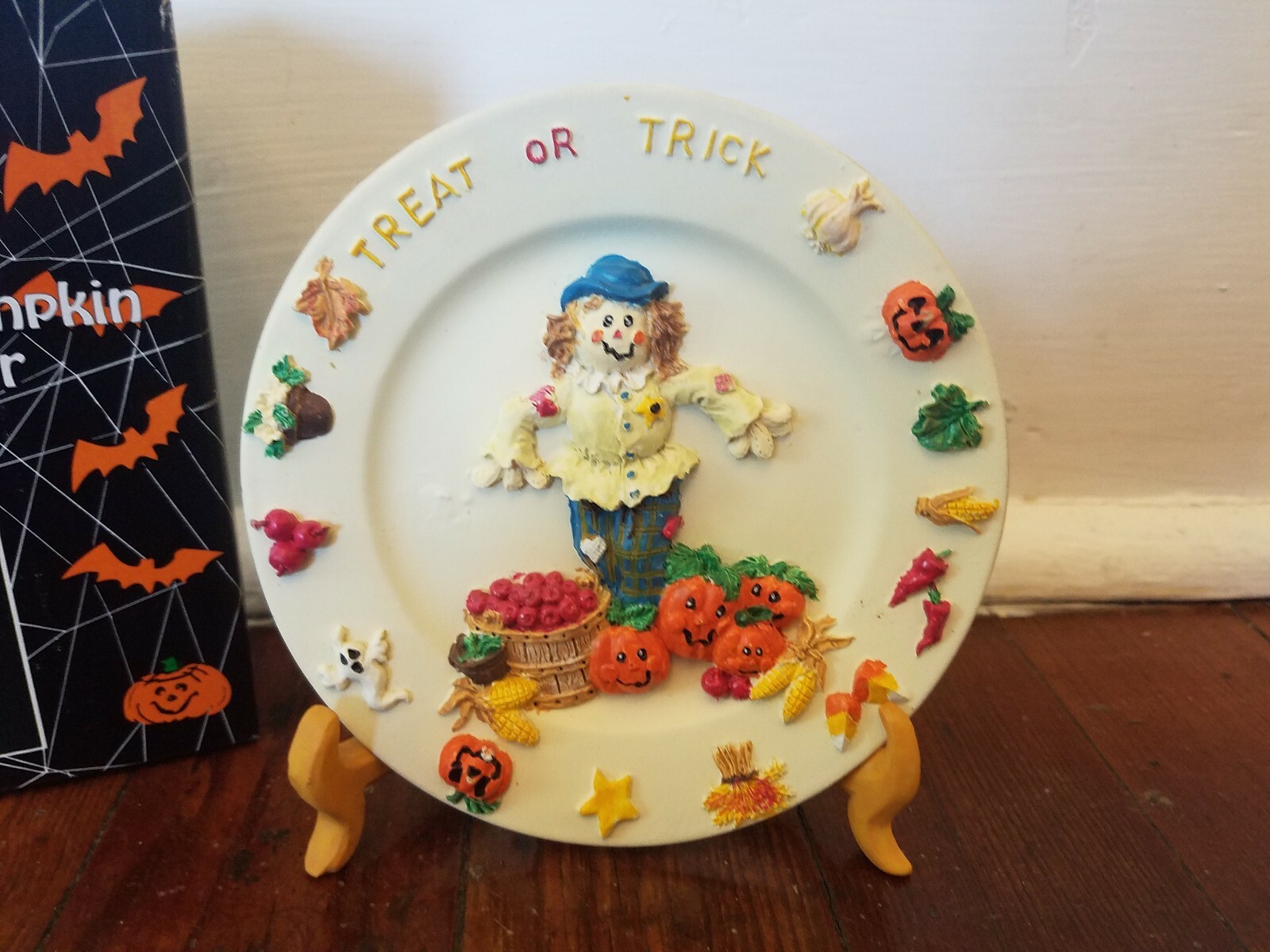 Vintage Midwestern Home Products Halloween Harvest Polyresin Plate w ...