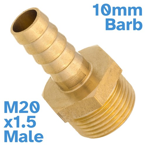 Brass 10mm Barb Hose -M20 x1.5 Male Threaded Pipe Fitting Tail ...
