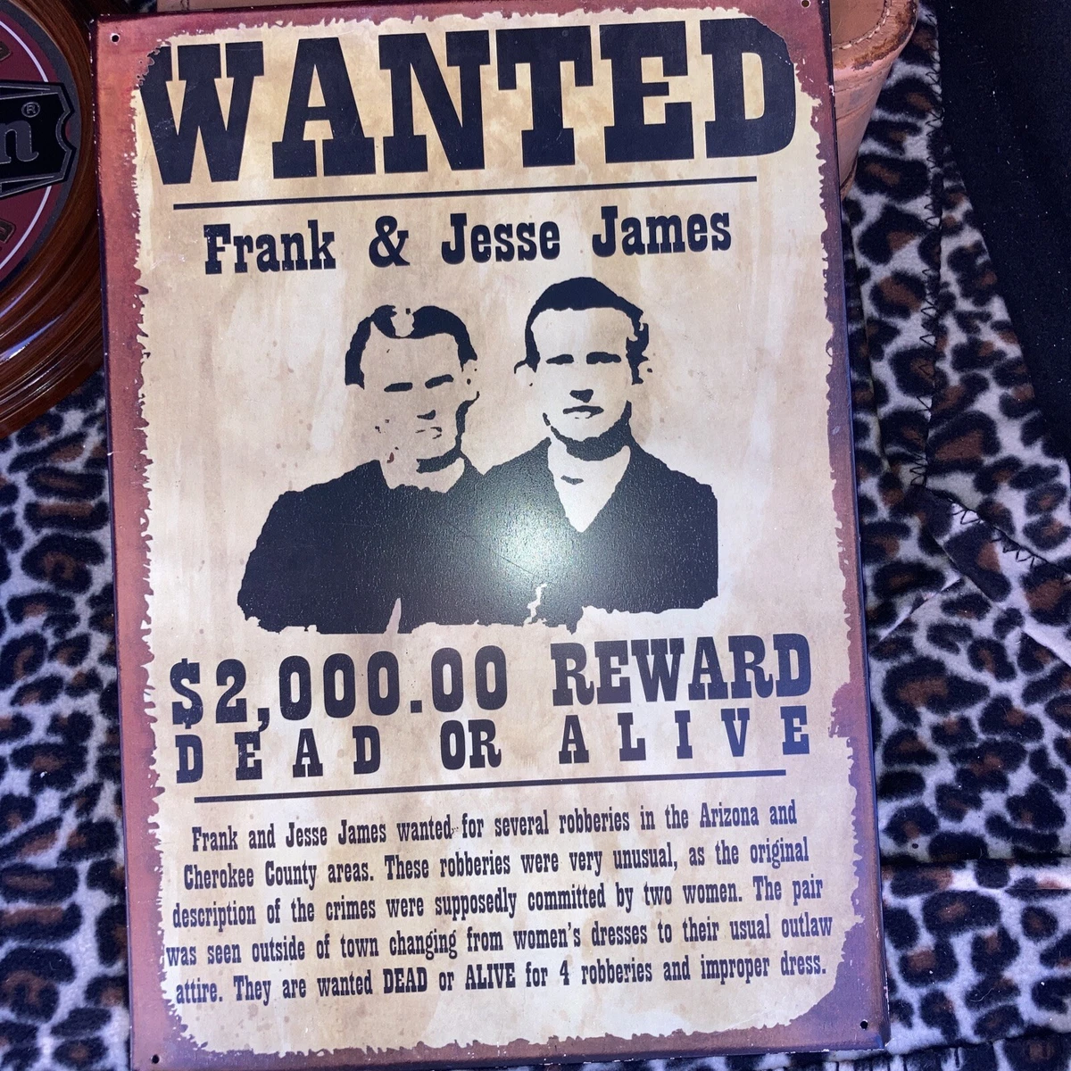 Jesse James Outlaw Wanted Poster