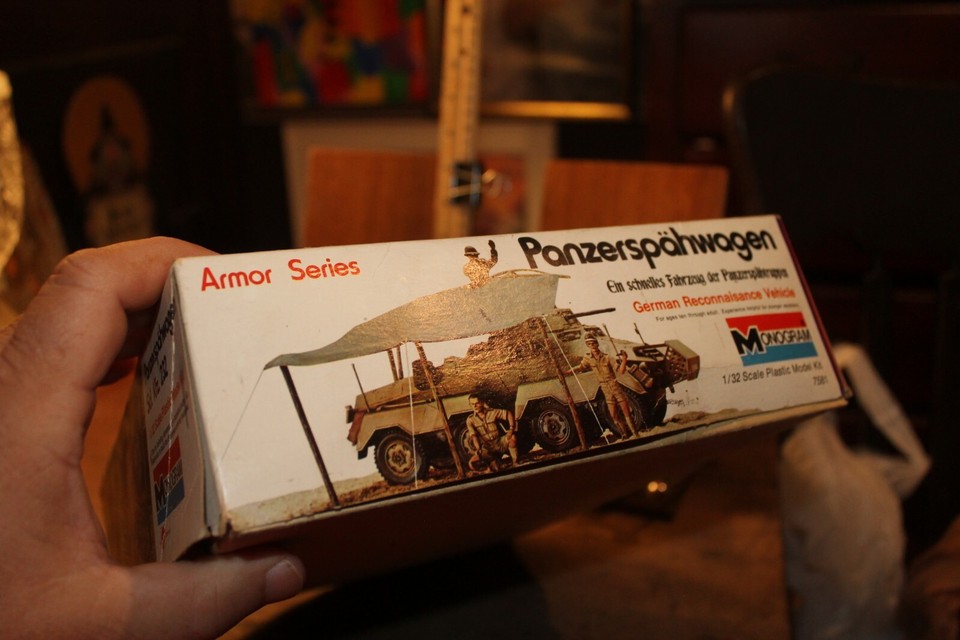 Vintage EMPTY Model Box 1974 Monogram German Panzerspahwagen Armor ...