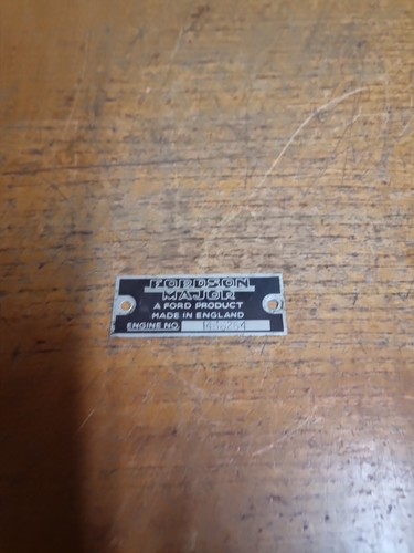 Vintage Genuine Original Fordson Major Chassis Engine Plate Plague Ford ...