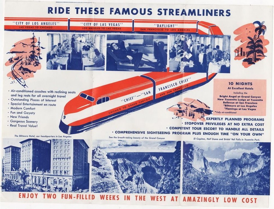 Tri-fold Champion Tours via Streamliners Brochure 1960 | eBay