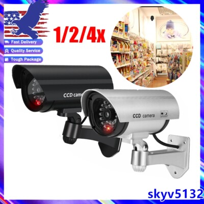 Surveillance Simulation Dummy Camera Flashing LED Light Fake Monitor ...