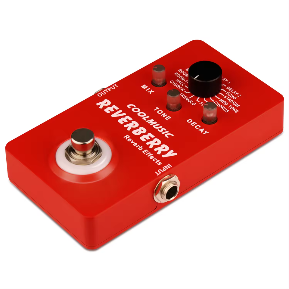 Coolmusic Reverberry Digital Reverb Guitar Pedal - 16 Reverb Modes - US ...
