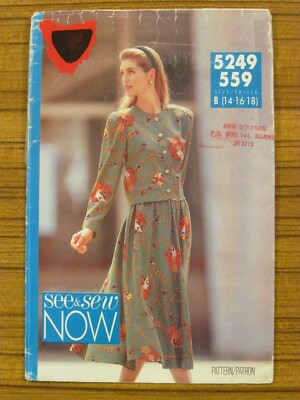 BUTTERICK PATTERN - 5249 LADIES JACKET WELTS TOP SKIRT FLARED 14-18 ...
