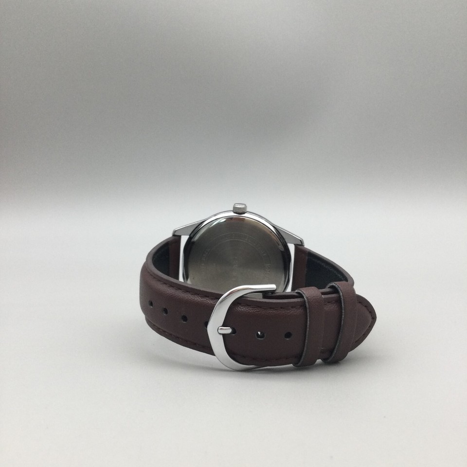 Casio Watch Men 5361 MTP-V005 40mm Silver Tone Leather Band New Battery ...