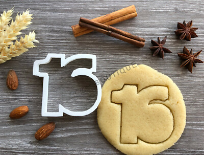 Number Sixteen Cookie Cutter | 16 | Fondant Cake Decorating | UK Seller ...
