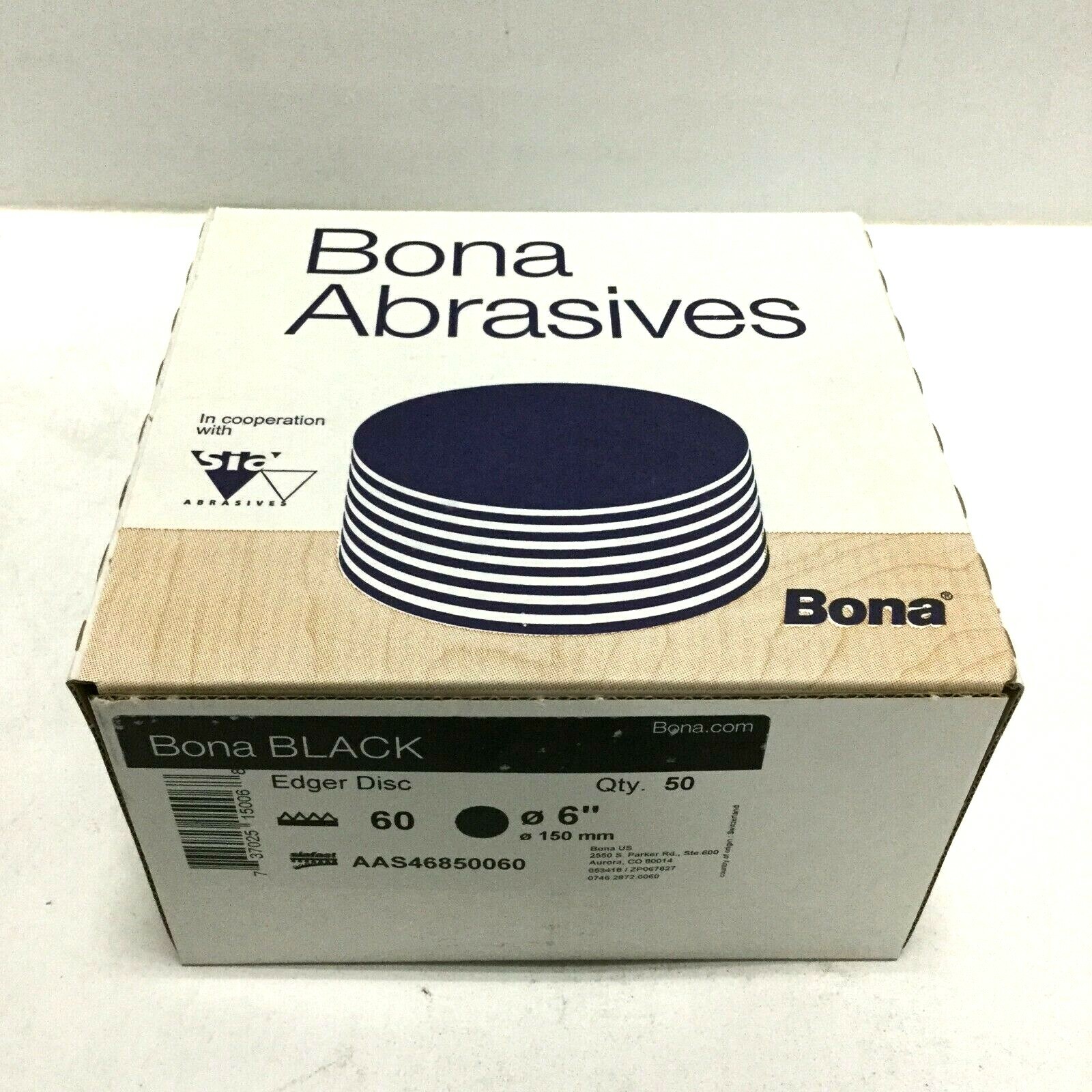 Bona Abrasives Black Floor Edger Disc, 6 Inch, 60 Grit, AA546850060 ...
