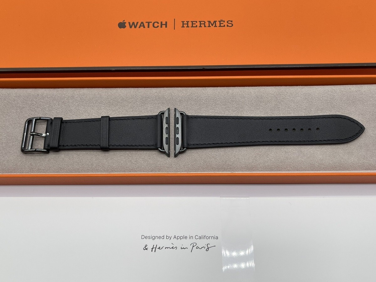 Genuine Apple Watch Hermes NOIR Single Tour Leather Band Genuine Apple Watch Hermes NOIR Single Tour Leather Band