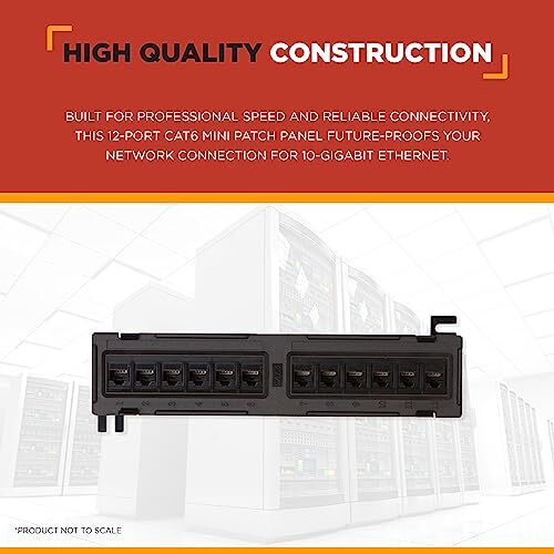 12 Port Cat6 Mini Patch Pane | Built for Rack or Wall Mount Cable ...