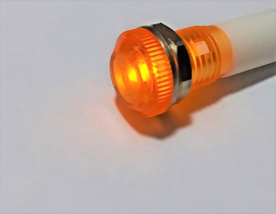 3 BBT 12 volt AC/DC Waterproof Low-Profile Bright Amber LED Indicator ...