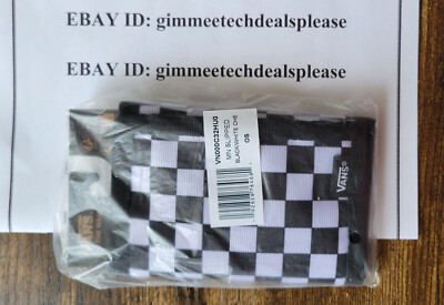 VANS Men’s Slipped Tri Fold Black/White Checkered Wallet Off The Wall ...