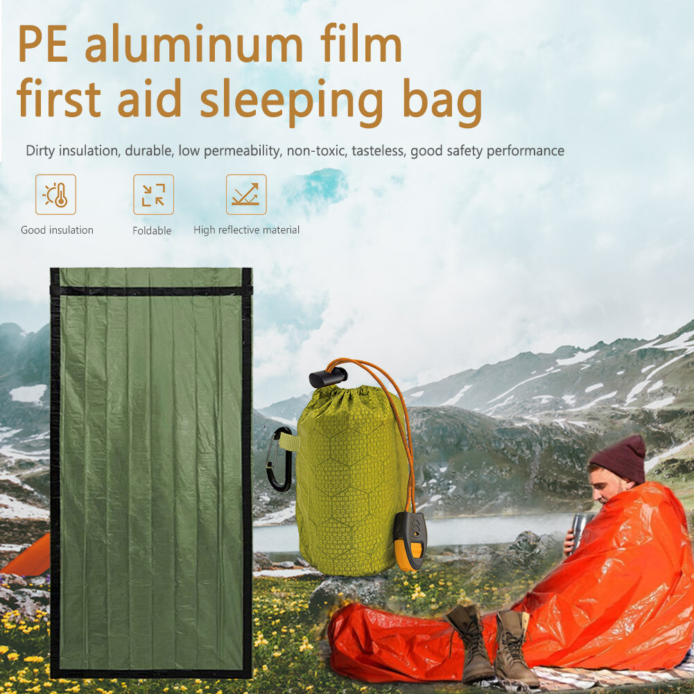 Waterproof Thermal Emergency Sleeping Bag Bivy Sack Blanket (Army Green ...