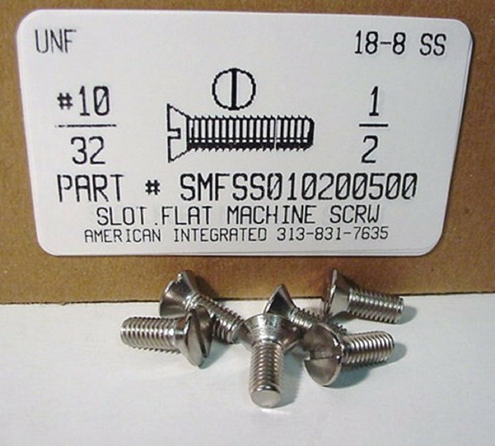 #10-32x1/2 Flat Head Slotted Machine Screws Stainless Steel (30) | eBay