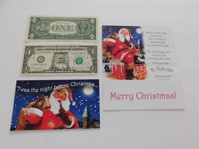 The Santa Claus Dollar $1 Dollar Bill Money Santa Dollar SET lot of 10 ...