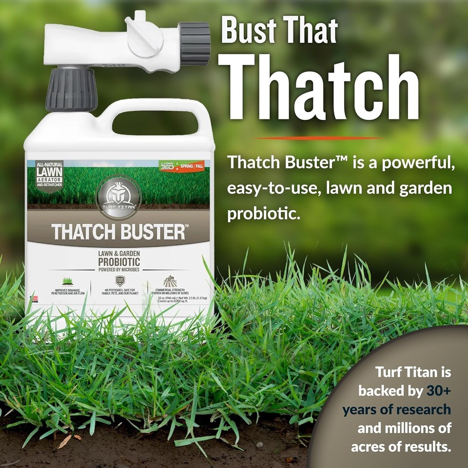 Thatch Buster with Hose End Sprayer – Natural Lawn Aerator and Grass ...