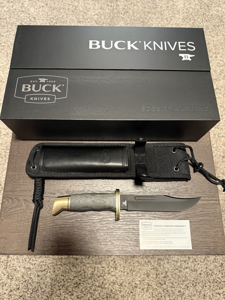 Buck Knives 119 Special Magnacut - Black Micarta/Brushed Brass Build ...