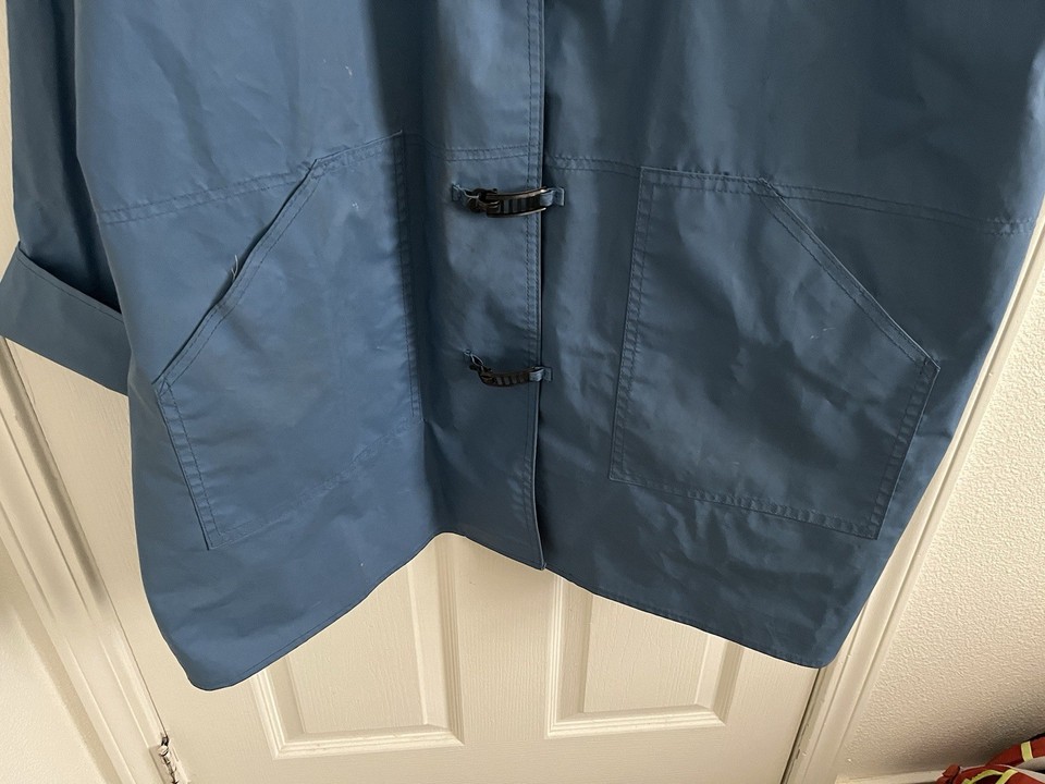 Items International Blue Matte Clasp Closure Vintage Raincoat Chore ...