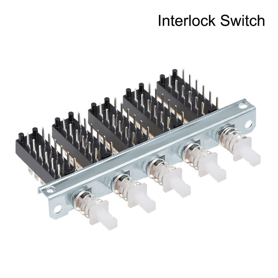Interlock Push Button Switch Piano Type 4PDT 12 Pin 5 Row | eBay