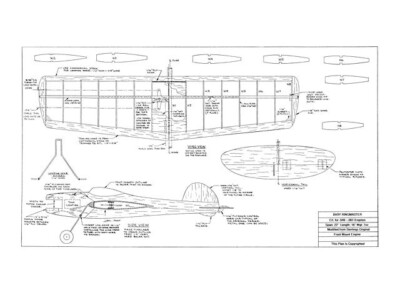 Baby Ringmaster C/L 22" Wingspan RC Model Airplane Printed Plans ...
