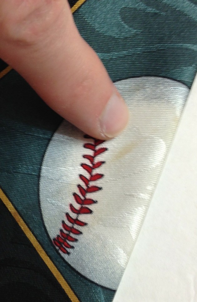vtg BASEBALL NECK TIE ball & diamond 90s retro big logo summer sports ...