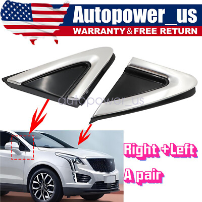 RH+LH Side Mirror Corner Triangle Cover Pillar Trim For Cadillac XT5 ...