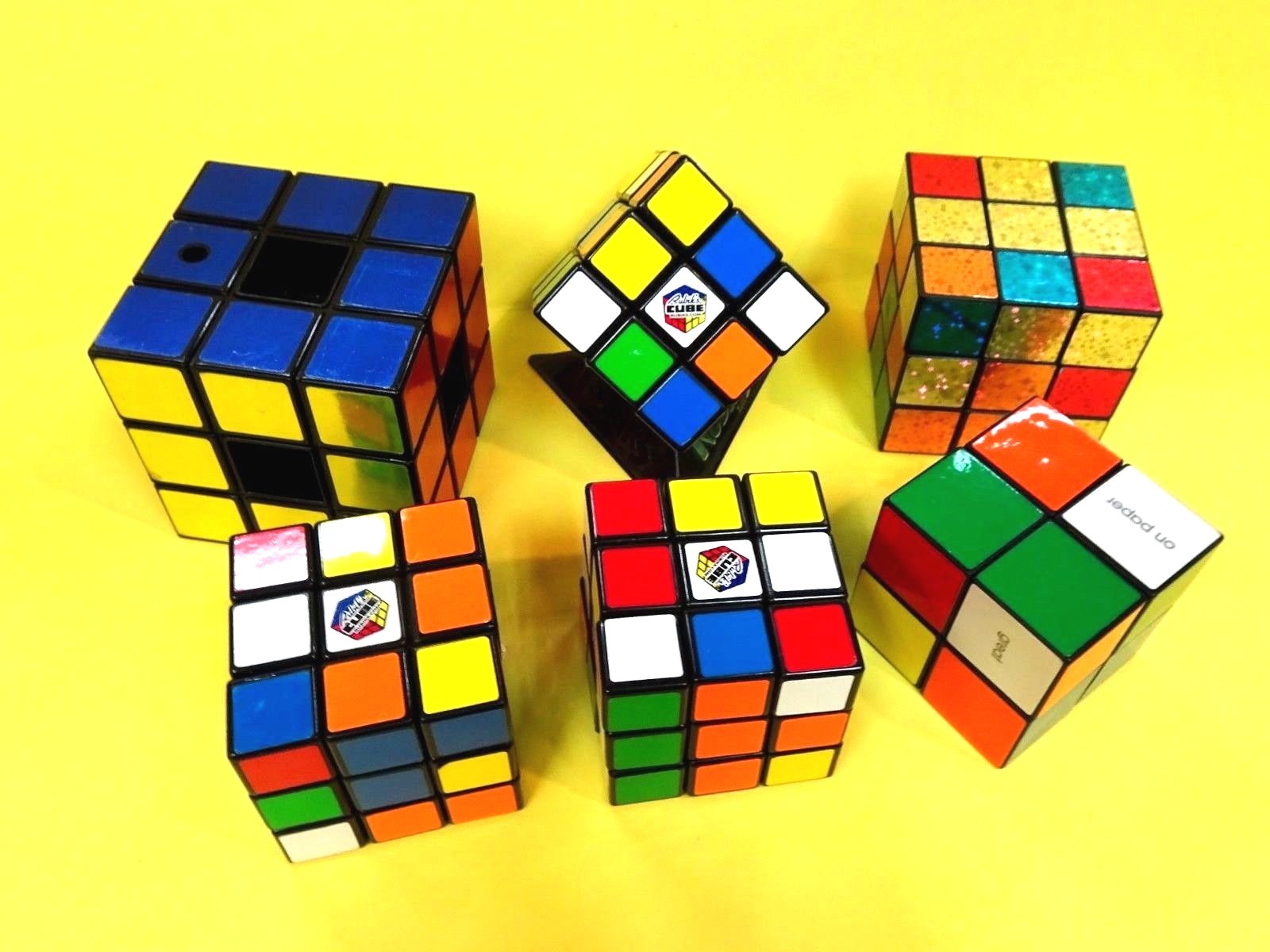 Original Rubik's Cube Puzzles Cubes (1 w/Stand-1 Electronic)-6 total ...