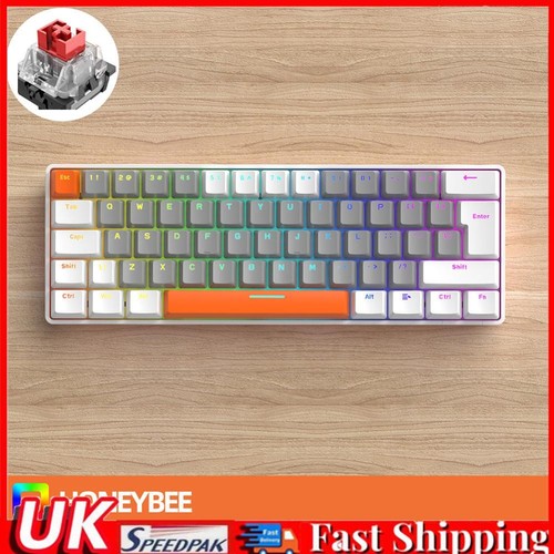 62 Keys Wired Mechanical Gamer Keyboard for Deskop Laptop (Grey Red ...
