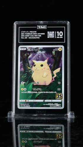 TAG 10 GEM MINT Japanese Pokemon 2021 Pikachu 001/028 25th Anniversary S8a | eBay