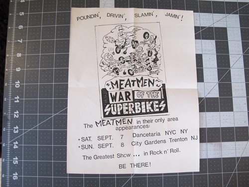 vtg punk hardcore flyer - Meatmen War of Superbikes Danceteria 8.5x11 ...