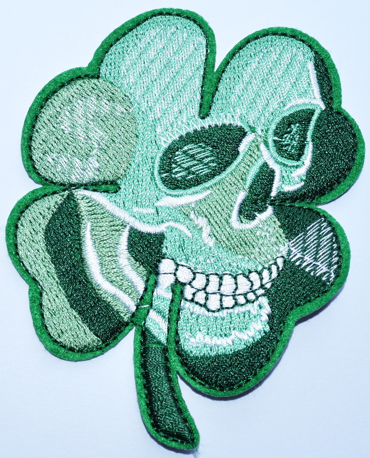 100x PIRATE SKULL GREEN CLOVER ARMY MORALE MILITARY IRON ON PATCH ≈8*10cm | eBay