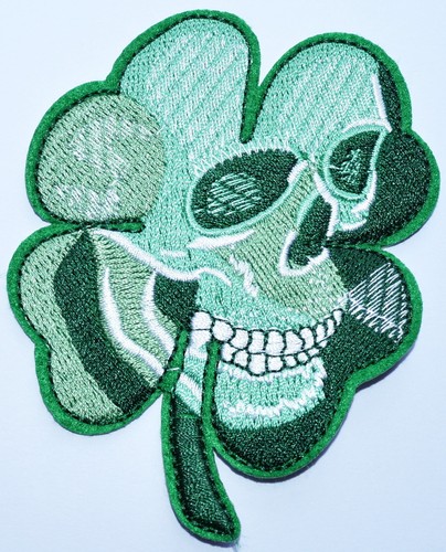 10 PIRATE SKULL GREEN CLOVER ARMY MORALE MILITARY IRON ON PATCH ≈8*10cm | eBay