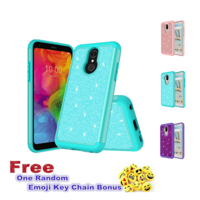 For LG Q7/LG Q7 Plus Glitter Case Shock Proof Hybrid Layers Bumper Slim ...