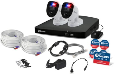 Swann DVR 4-5680 4 Channel 1TB 2 x PRO-4KRL Enforcer Heat Siren Cameras ...