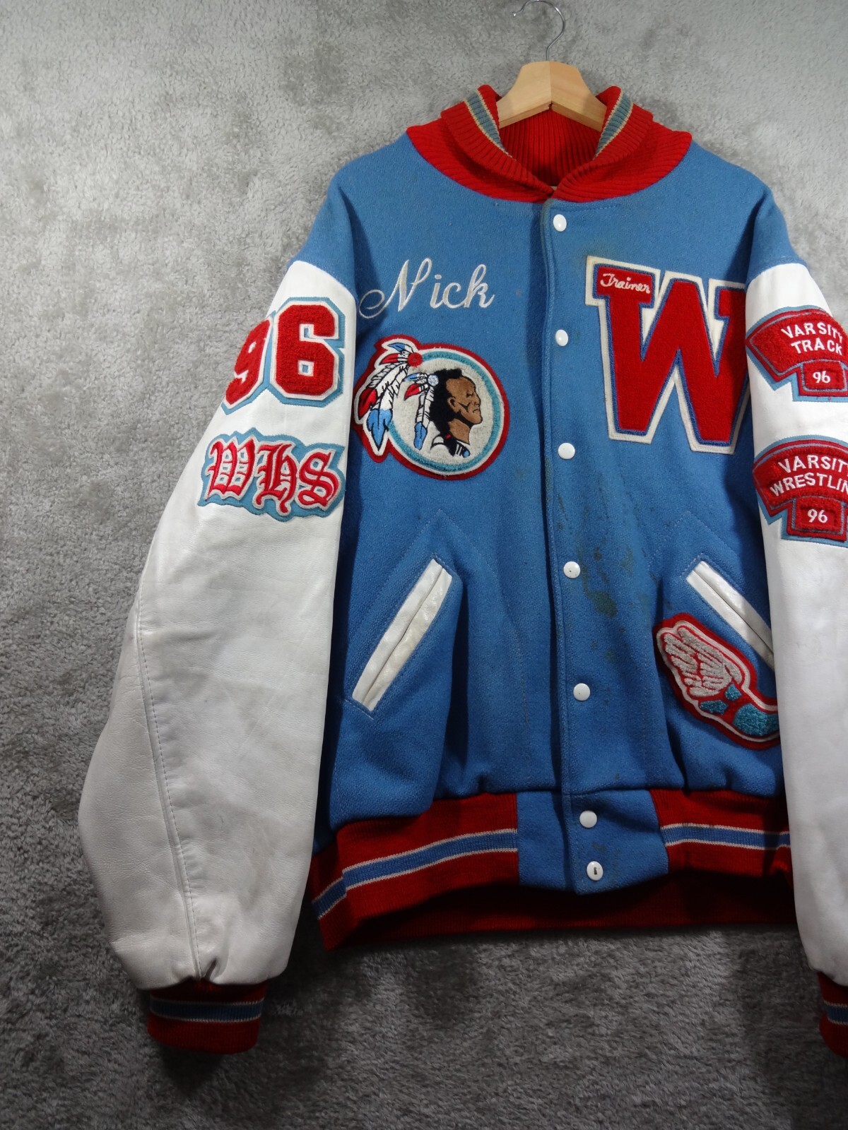 Vintage 90s Varsity Leatherman Jacket Size 2XL Wrestling Made In USA | eBay