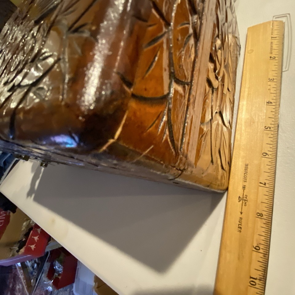 Antique Chinese box Victorian carved bird box sweetheart chest /box | eBay