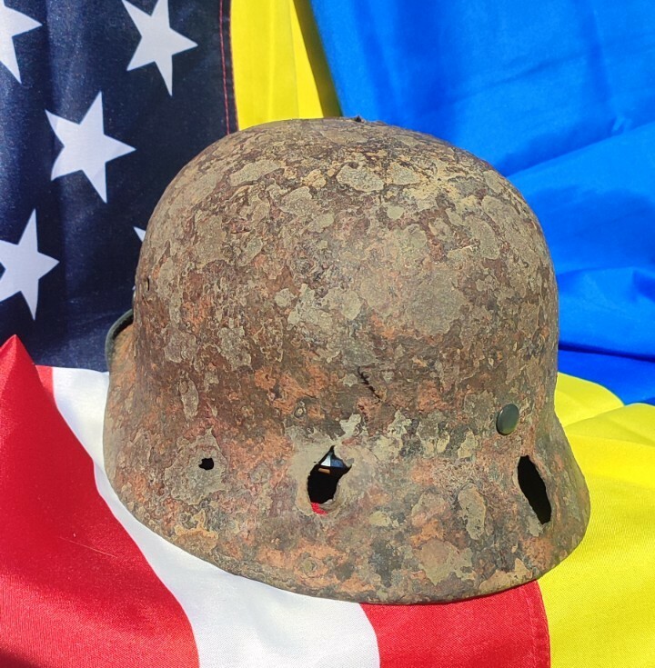 WW2 M40 German Helmet WWII Original size 62 battlefields Free Shipping ...