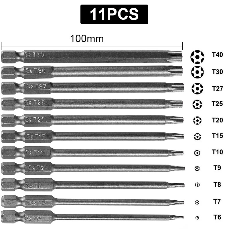 23PC Torx Bit Set Quick Change Connect Impact Driver Drill Security ...