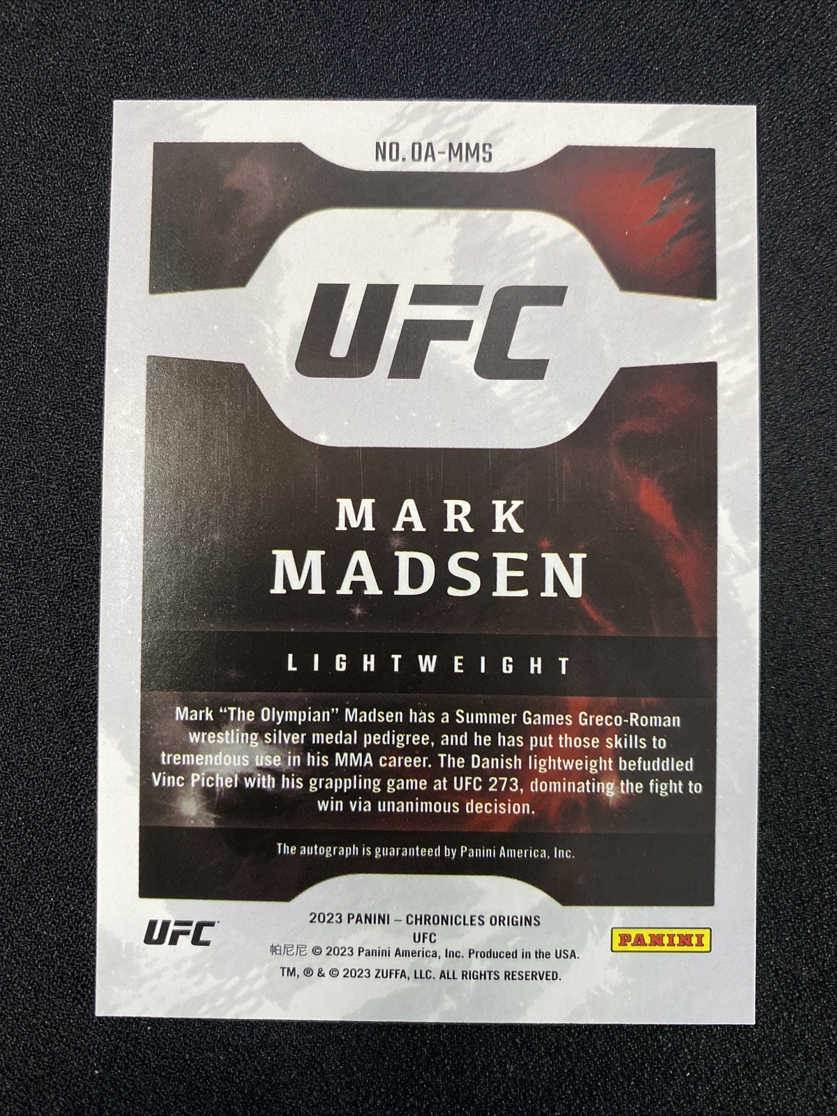 2023 Chronicles Origins UFC Autograph RED Mark Madsen #OA-MMS SP | eBay ...