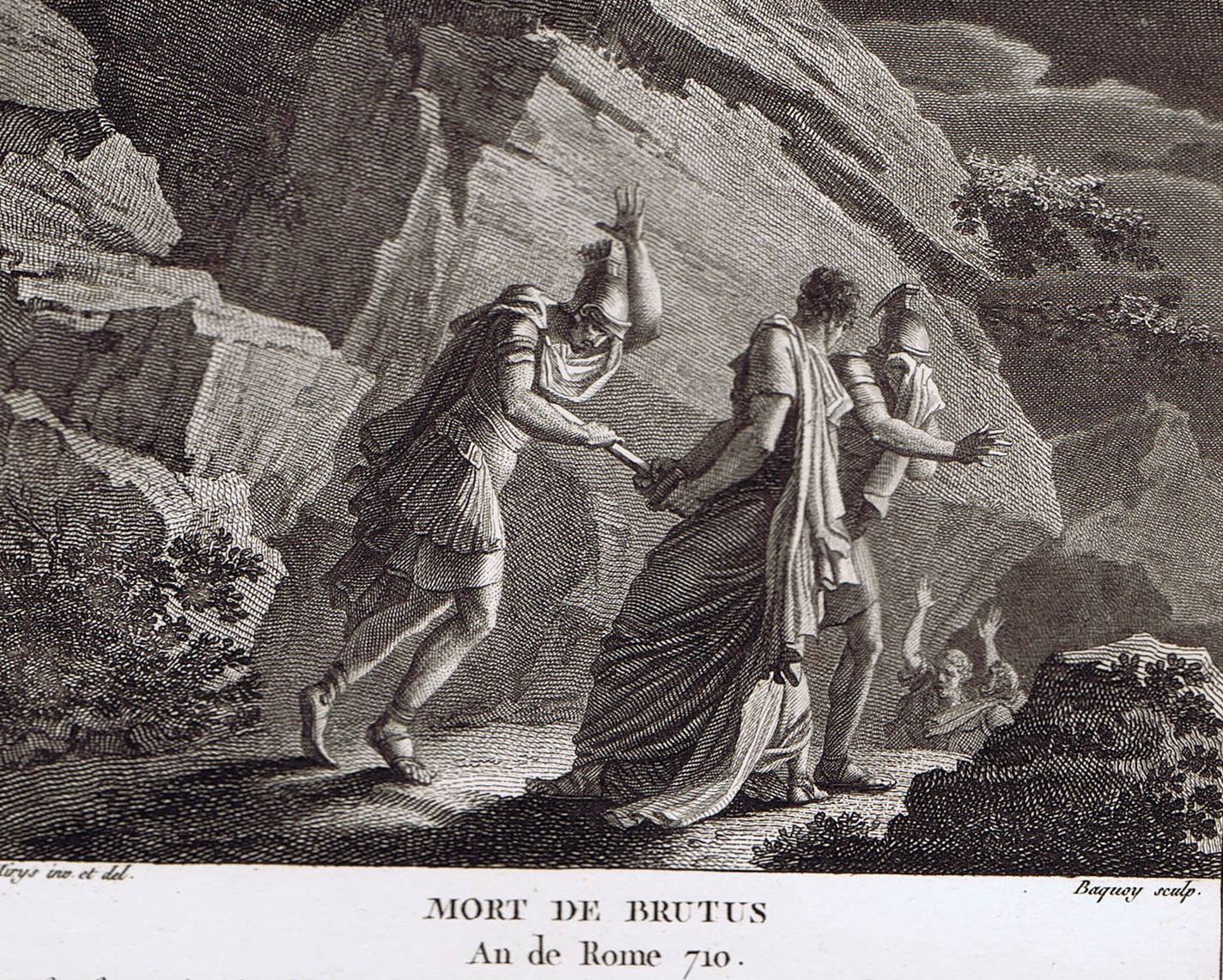 Death of Marcus Junius Brutus -1810 Copper Engraving | eBay
