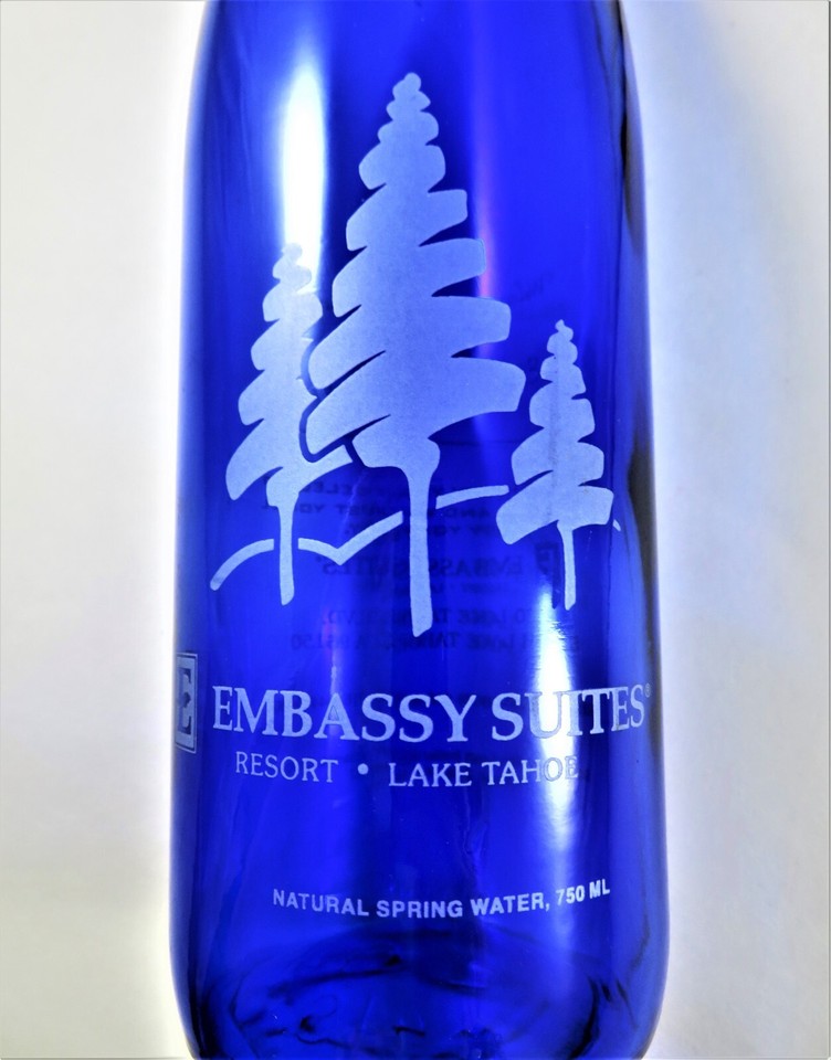 Empty Cobalt Blue Bottle Embassy Suites Lake Tahoe Natural Spring Water ...