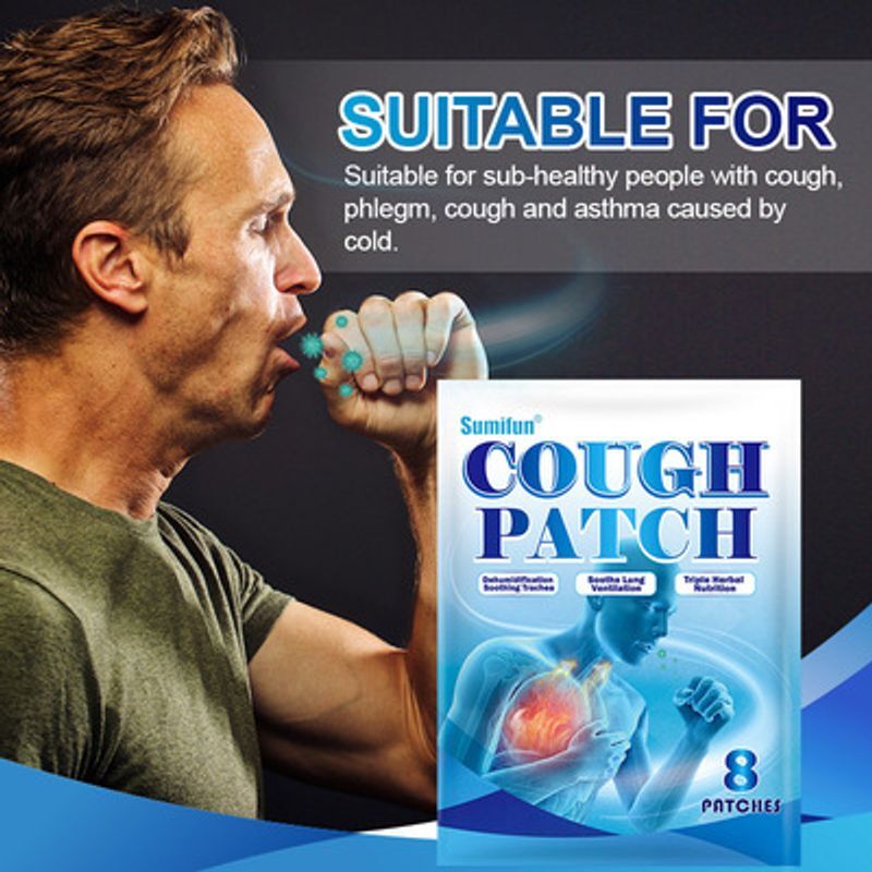 8Pcs Cough Relief Patch Herbal Plaster For Relieves Cough Itchy Throat ...