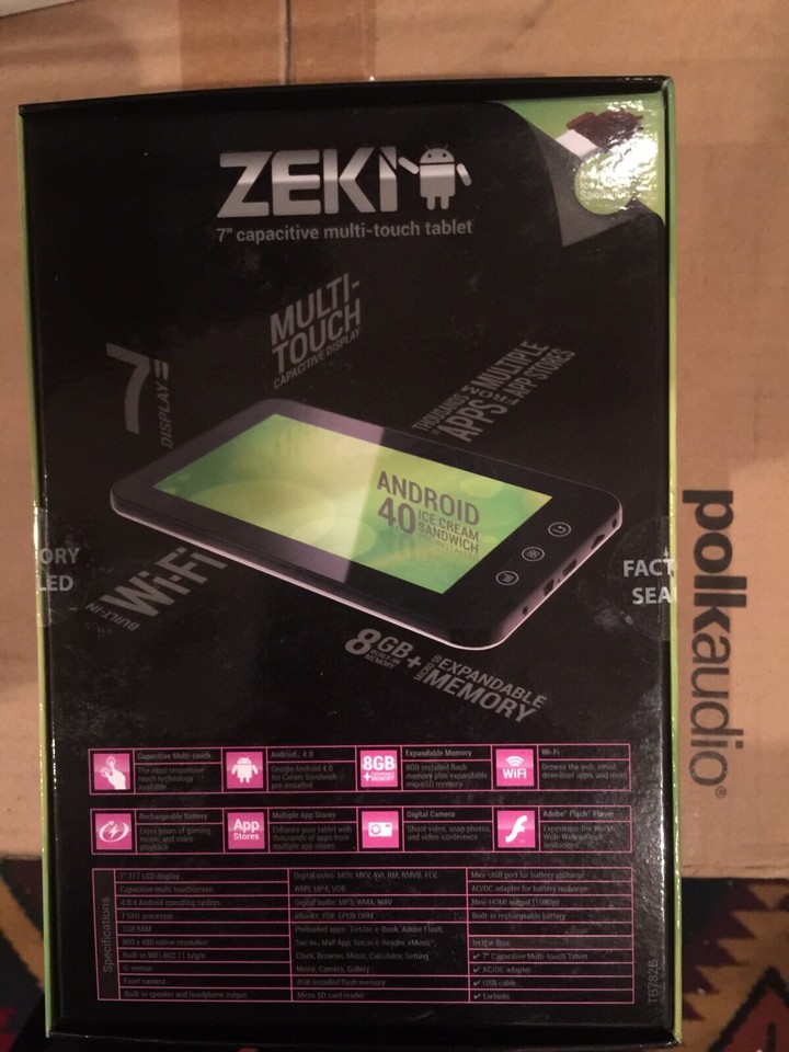 Zeki 7” Capacitive Multi-touch Tablet 47323078200| eBay
