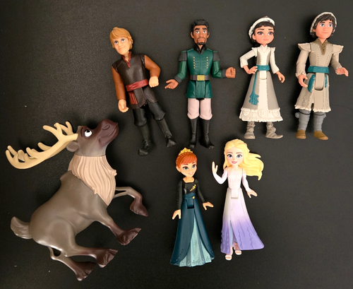 Disney Frozen Character Action Figures Lot Elsa Anna Sven Ryder Mattias ...