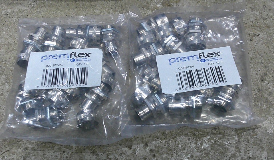 Wiska FLEXIBLE CONDUIT METAL PVC COATED 20mm 50m and 20 x Kopex Glands ...