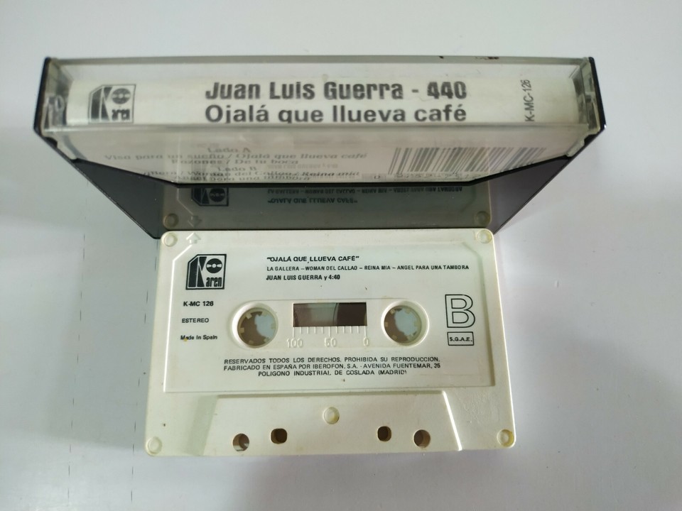 JUAN LUIS GUERRA 440 Ojala que Llueva Cafe 1990 Karen - Cinta Tape ...