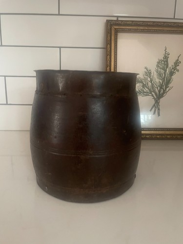 Wood and Metal crock | eBay